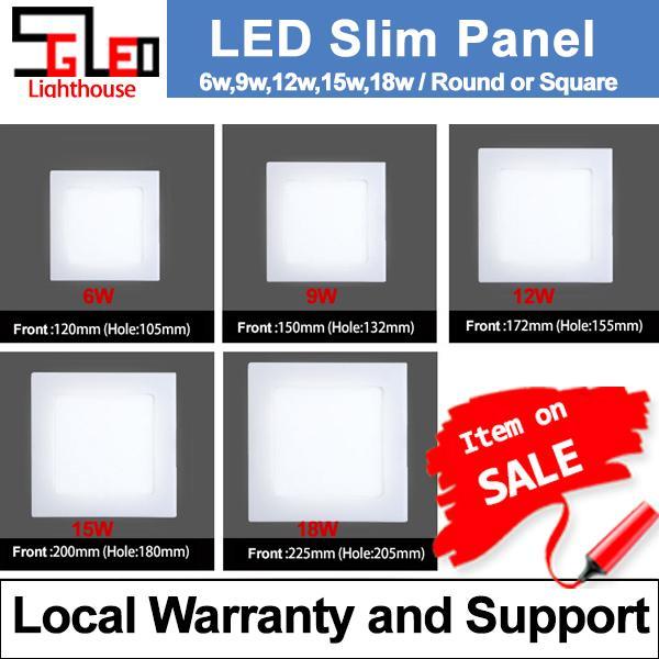LED Downlight 12W Slim Panel Square Daylight | Lazada Singapore