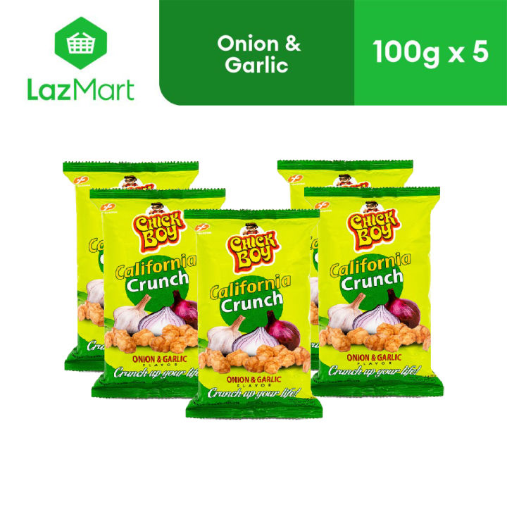 Chickboy Pop-nik California Crunch Onion & Garlic Flavor 100g x 5 ...