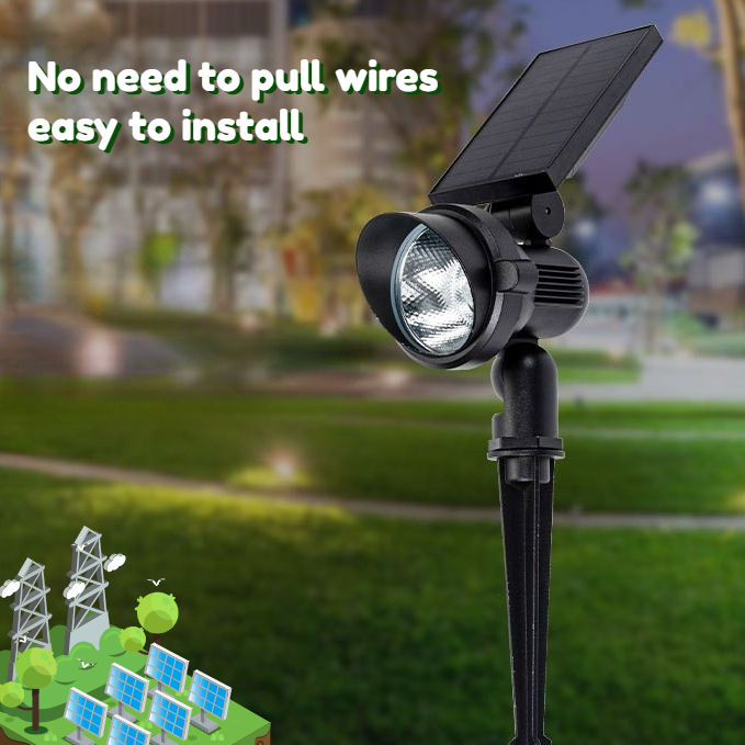 Lawn Light LED Solar Spotlight COB Garden Outdoor LED Spike Light Floor ...