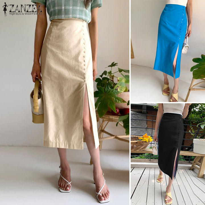 (Clearance Sale)Esolo ZANZEA Korean Style Women High Waist Button Trim ... (Clearance Sale)Esolo ZANZEA Korean Style Women High Waist Button Trim ...