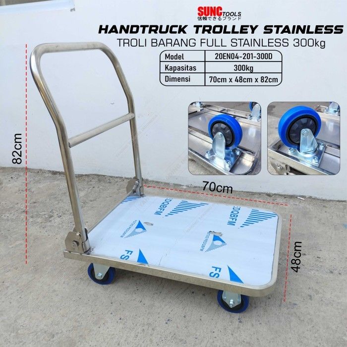 Troli Barang Trolli Stainless Handtruck Trolley Troly 300kg SUNC TOOLS ...