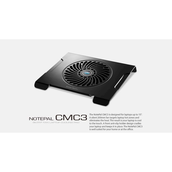 Cooler Master Notepal CMC3 Silent 200mm fan to keep your laptop cool ...