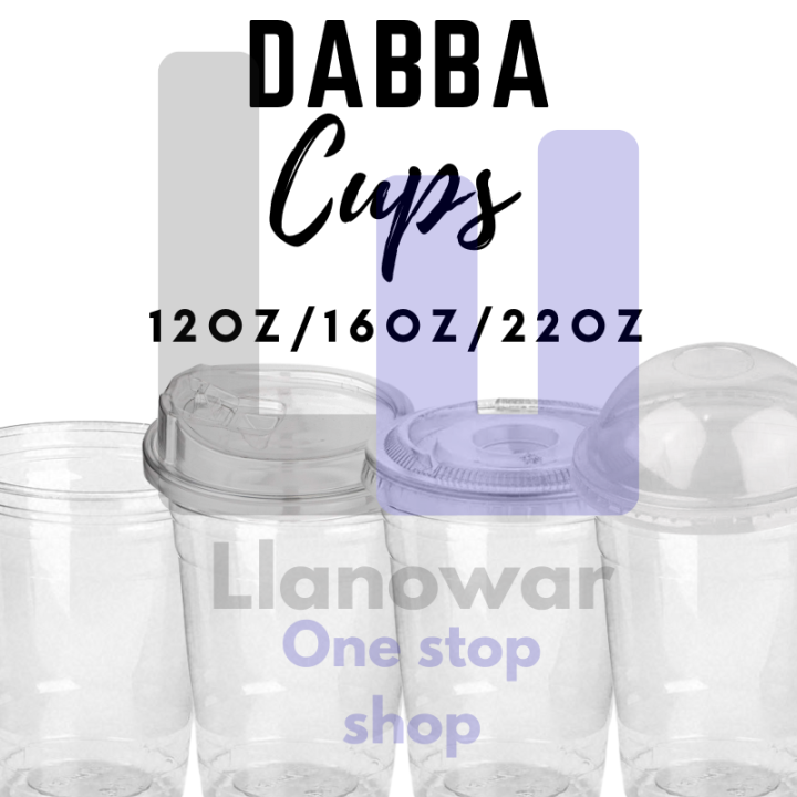 Dabba Cups, Dabba Lids Strawless / Flat / Dome 50 PCS Plastic for ...