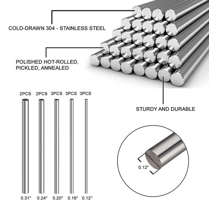 1/5PCS Stainless steel 304 solid metal round bar diameter 2-14mm length ...