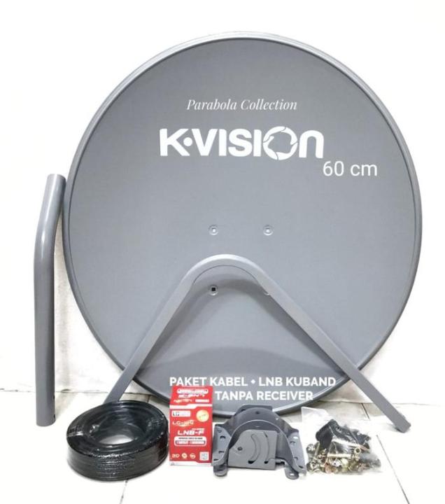 PARABOLA KVISION 60 CM PAKET KABEL & LNB KUBAND TANPA RECEIVER ...