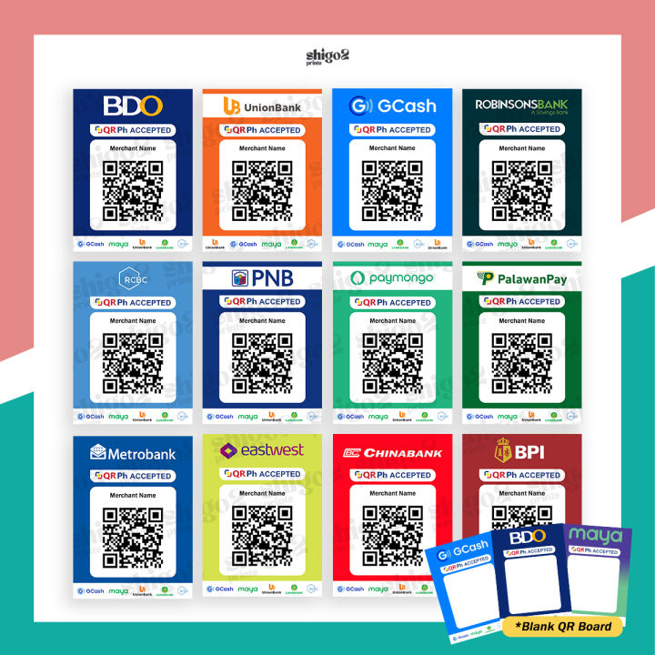 Gcash Maya BDO BPI Palawan Pay QR PH Bank Transfer Scan QR Standee | Lazada PH