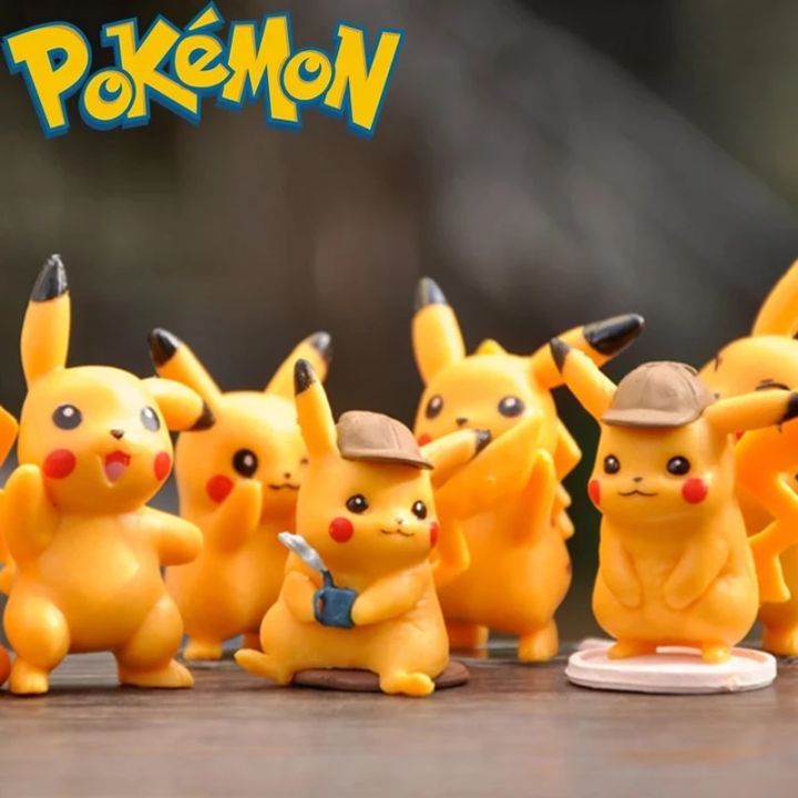 TAKARA TOMY Pokemon Pikachu Action Figures Doll Anime Cartoon Pikachu ...