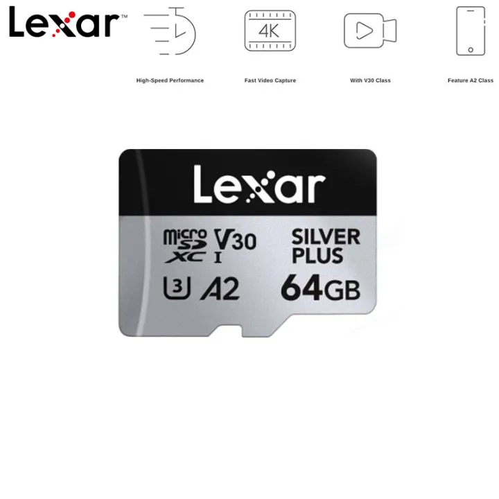Lexar Professional Silver Plus micro SD Card SDXC UHS-I Card 4K Video ...