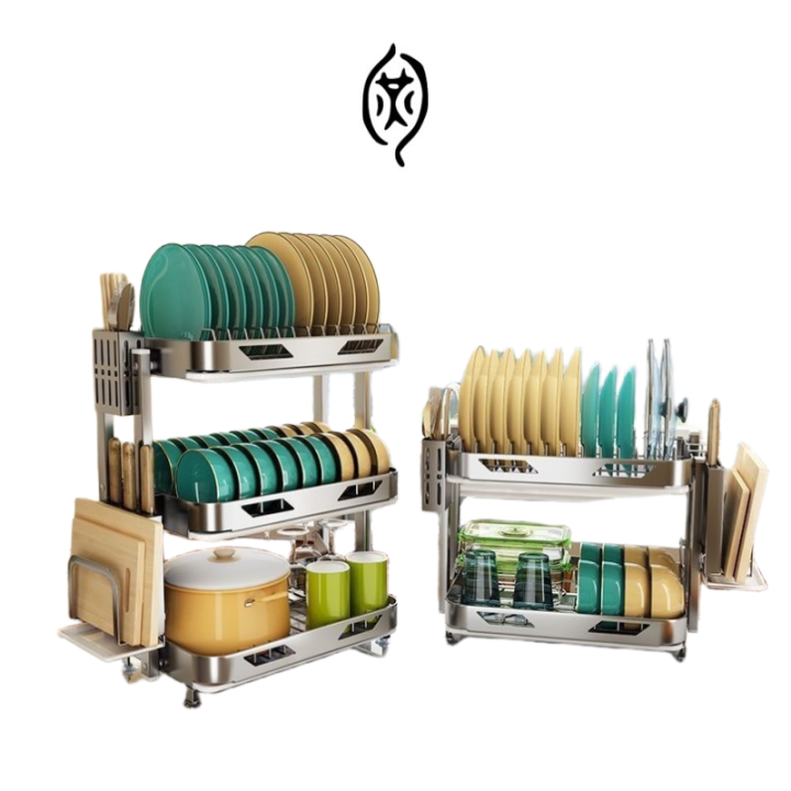 Dish Drying Rack,304 Stainless Steel Wall Dish Rack, Large Dish Drying ...