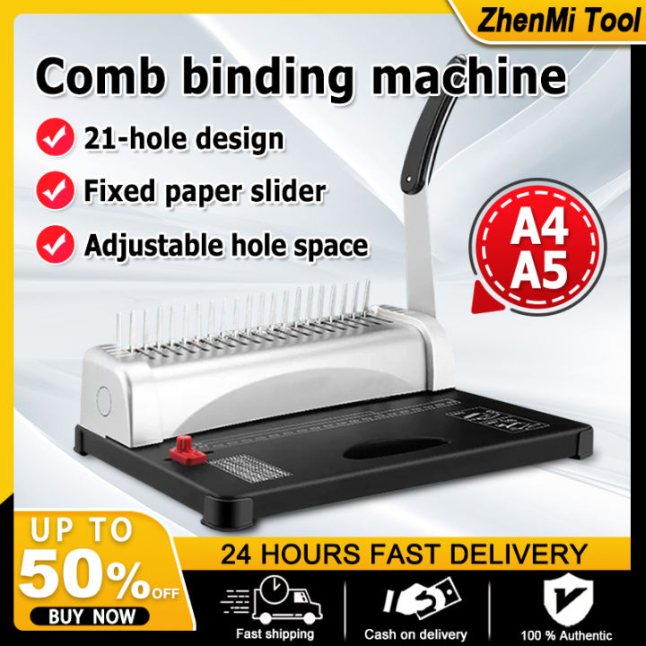 Comb Binding Machine Home Office Binding Machine 21 Hole Punching Machine A3 A4 Comb Heavy Duty ...