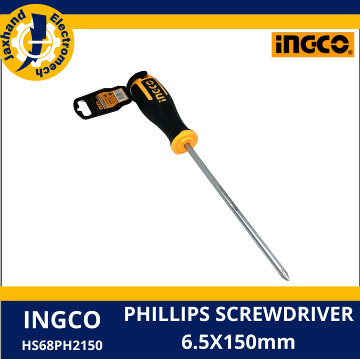 Ingco Phillips Screwdriver 6.5X150mm, 6" Model: HS68PH2150, 100% ...
