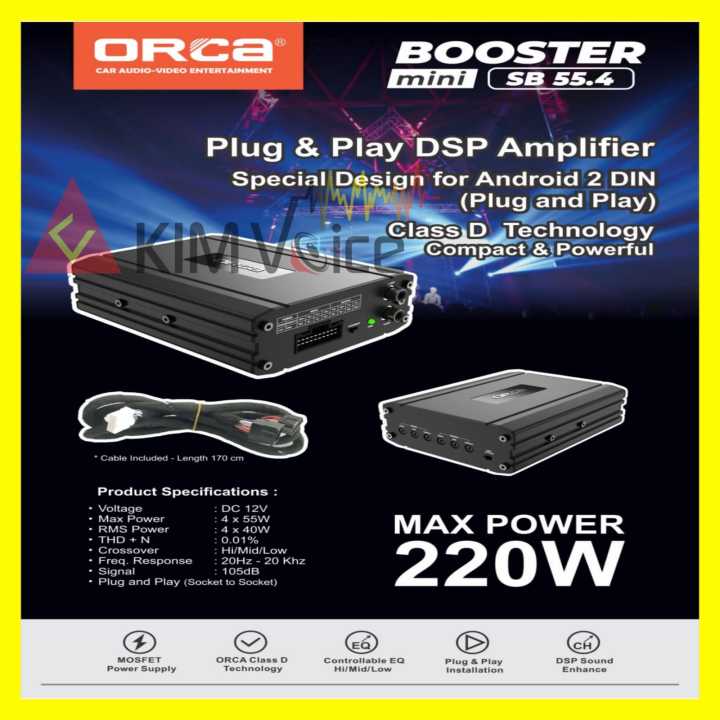 Prosesor DSP Orca Booster mini SB 55.4 DSP Amplifier Plug n play ...