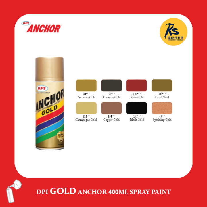 400 ML DPI GOLD ANCHOR SPRAY PAINT ( 8P** | 9P** | 10P** | 11P** | 12P ...