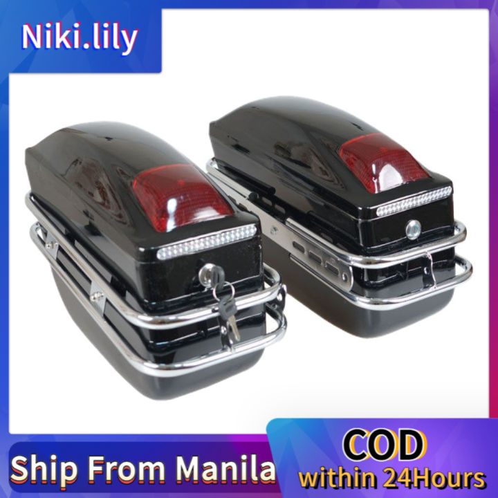 Motorcycle Saddle Bag Side Box Universal Motorcycle Box Hard ABS With ...