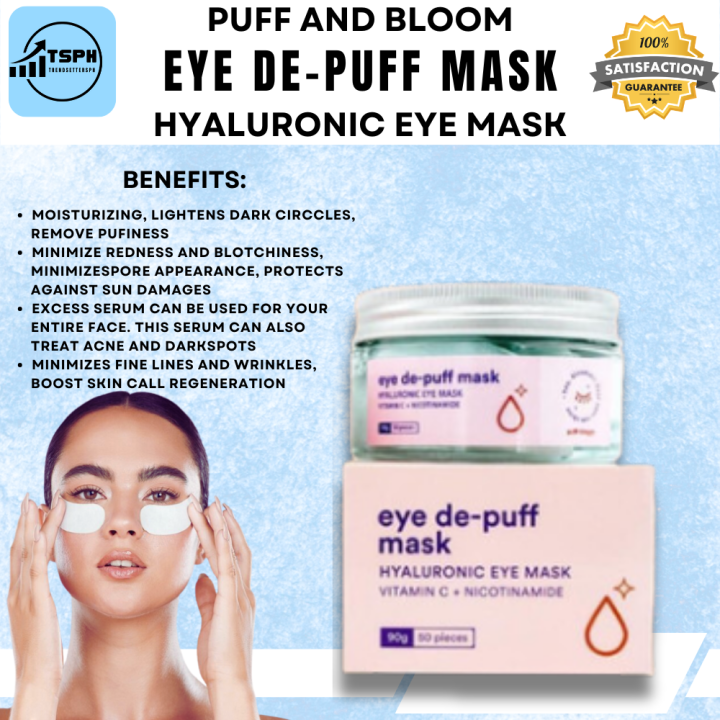 Puff and Bloom Eye De-Puff Mask Hyaluronic Eye Mask with Vitamin C and ...