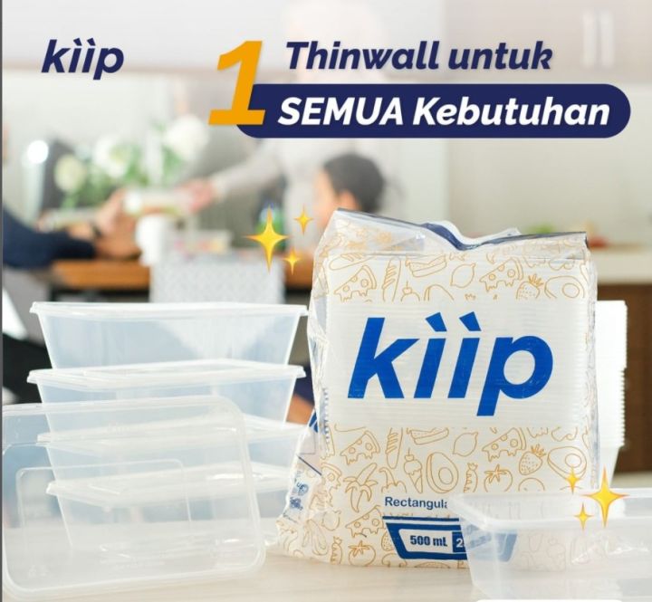 500ML (1 Pack) Kiip Thinwall Food Container Kotak Makan Box Plastik ...