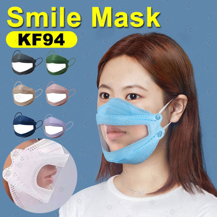 【Newest Design】1PC Adult KF94 mask Visible Face Mask 4ply Korean 3D ...