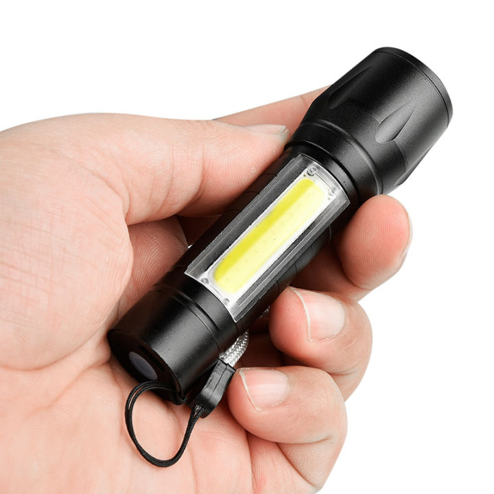 Senter Led Mini COB 3 Mode Super Terang Senter Mini Led Camping Lampu Belajar Senter Cas Led ...