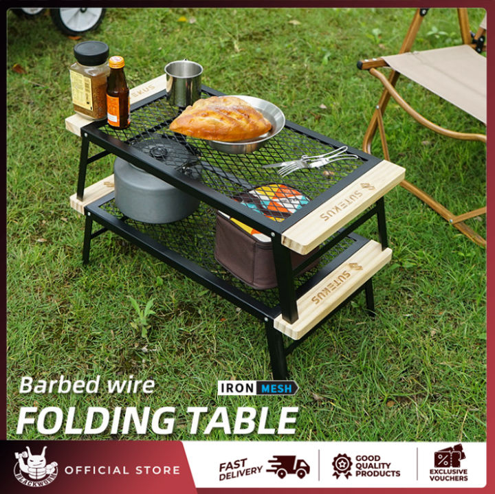 BLACKWORM Outdoor Anti-scalding Port Barbecue Iron Table Convenient ...