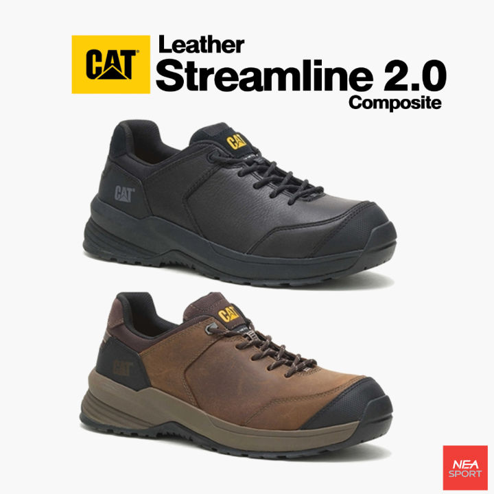 CAT Streamline 2.0 Leather Composite Toe Work Shoe รองเท้าเซฟตี้ หัวเค ...
