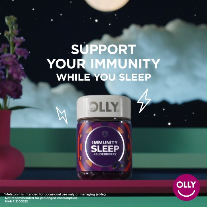 OLLY Immunity Sleep Gummy Supplements with Vitamin C, Zinc, Melatonin ...