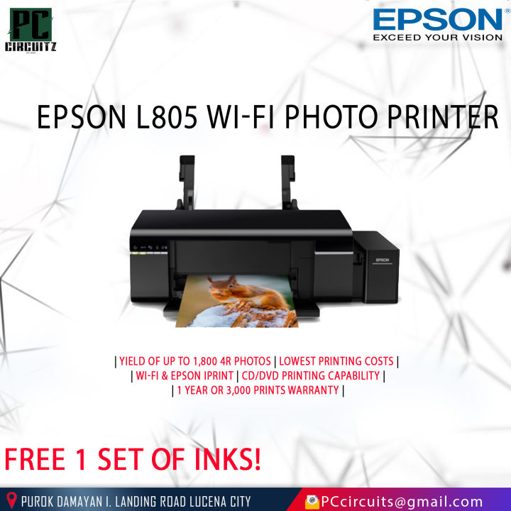 EPSON L805 WI-FI PHOTO PRINTER | Lazada PH