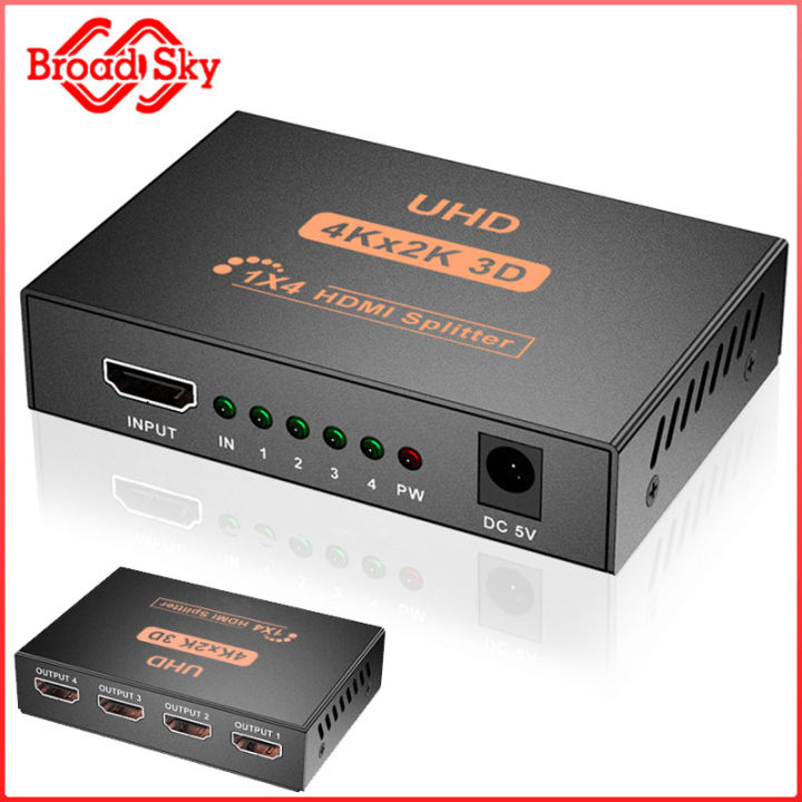 Broad Sky 1x4 HDMI Splitter Hdmi Switch Repeater Amplifier 1080P HD 4K ...