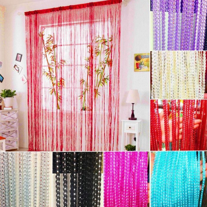 TIRAI BENANG GLITTER POLOS TIRAI BENANG PINTU UKURAN 100X200CM | Lazada ...