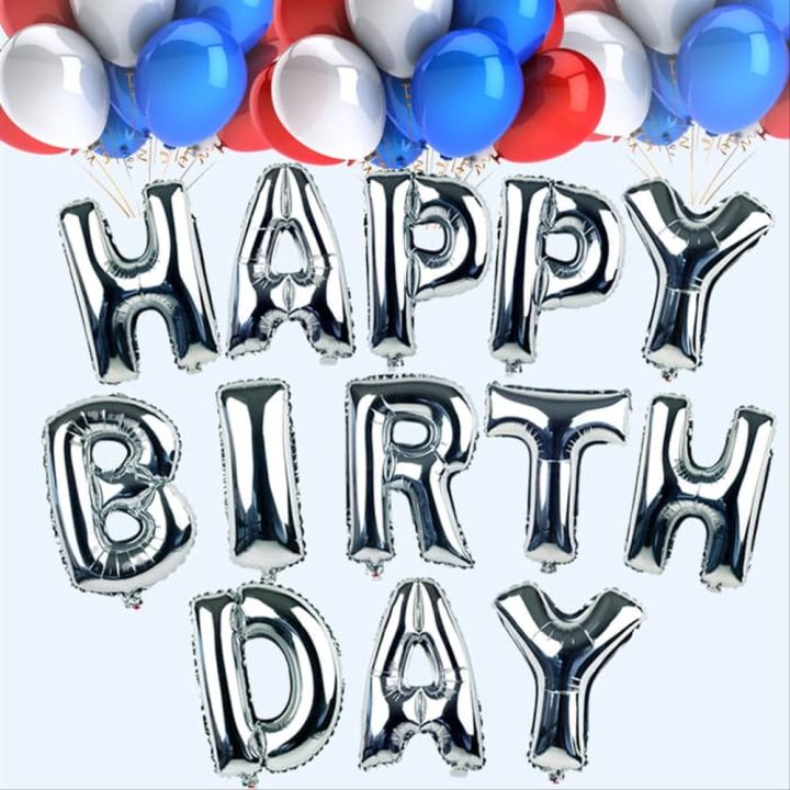 1 Pcs WARNA SILVER Balon huruf/balon nama/balon angka/balon ulang tahun ...