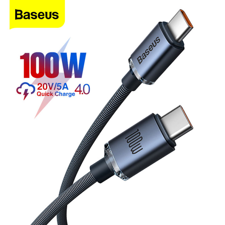 Baseus 100W USB C To Type C Cable For Macbook iPad Supercharge 5A PD ...