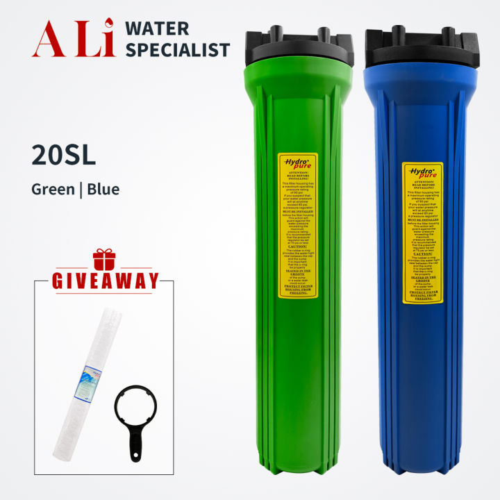 Hydropure water filter housing 20 SL 20 inches Slim pitcher Blue Green ...