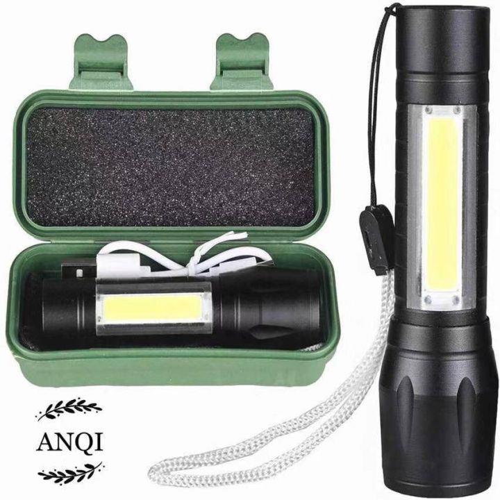 Senter USB Swat LED Mini Rechargeable Zoom Police Light + COB 2300 ...