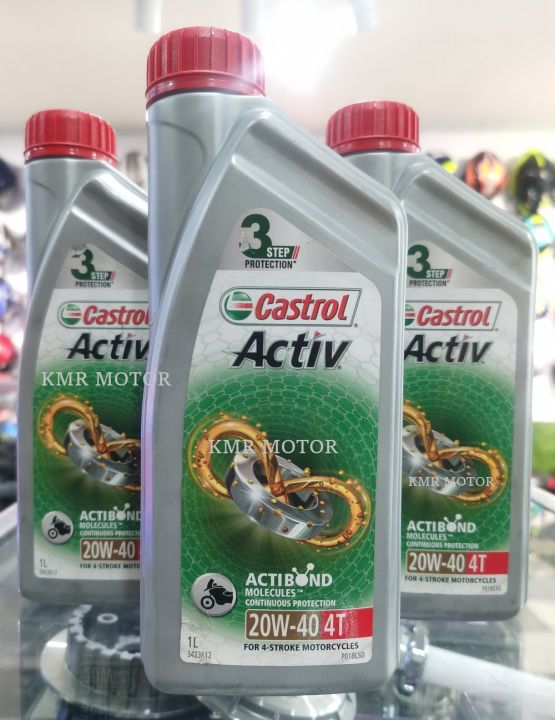 CLEAR STOCK-100% ORIGINAL CASTROL ACTIV 3 STEP PROTECTION 20W-40 4T ...
