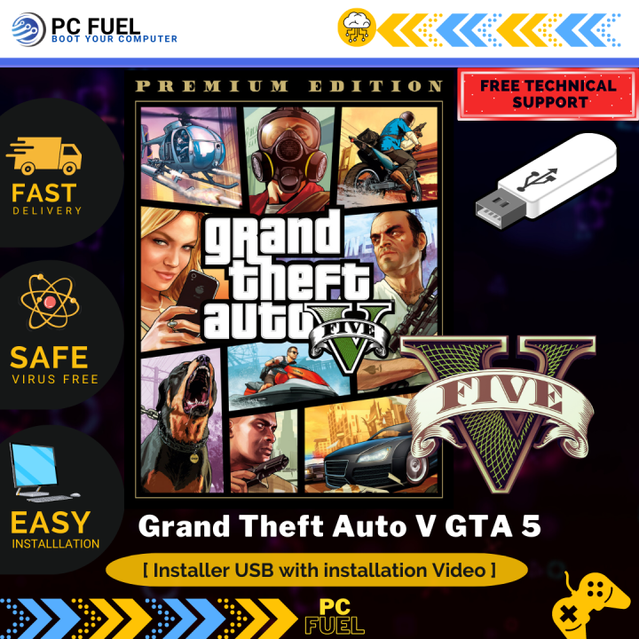 Grand Theft Auto V GTA 5 installer [ Pendrive USB 64GB ] PC Game with ...