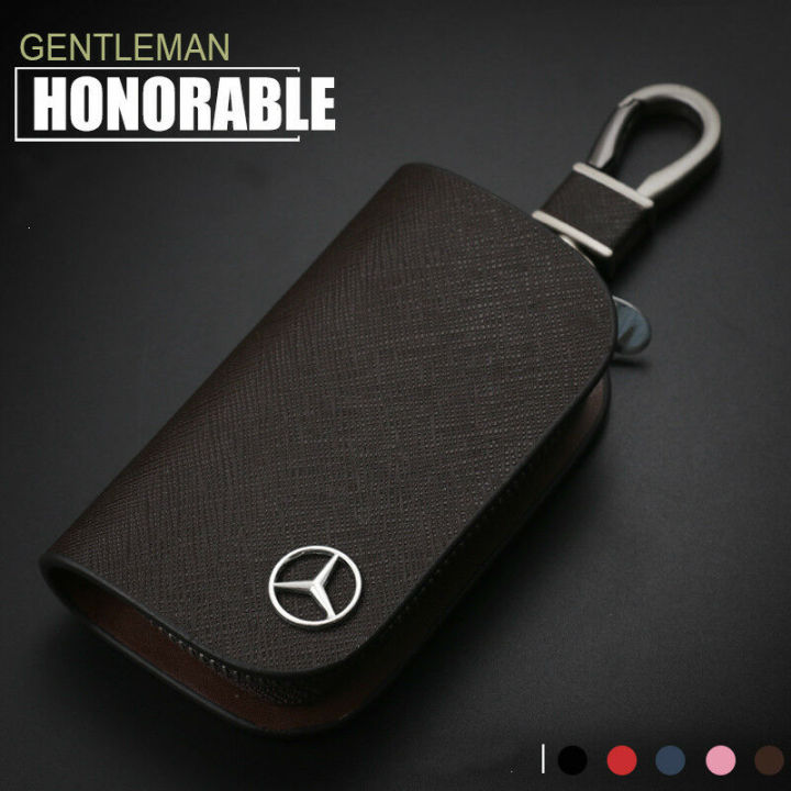 Cross Pattern Leather Car Remote Key Fob Chain Holder Case Cover Bag ...