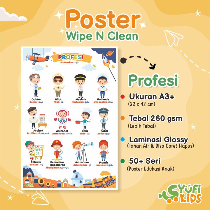 POSTER EDUKASI ANAK seri PROFESI | Lazada Indonesia