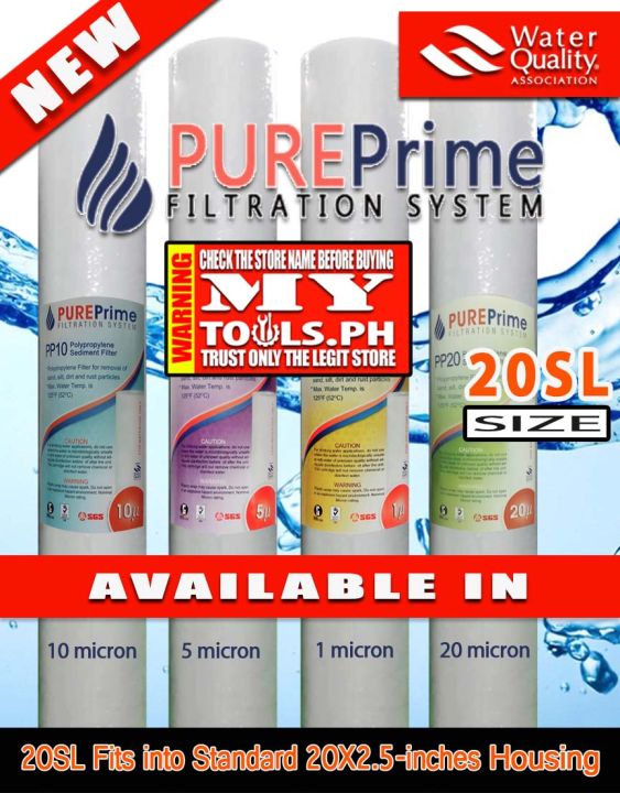 20SL Pure Prime Water Filter Cartridge Sediment 20SL 20X2.5-inches ...
