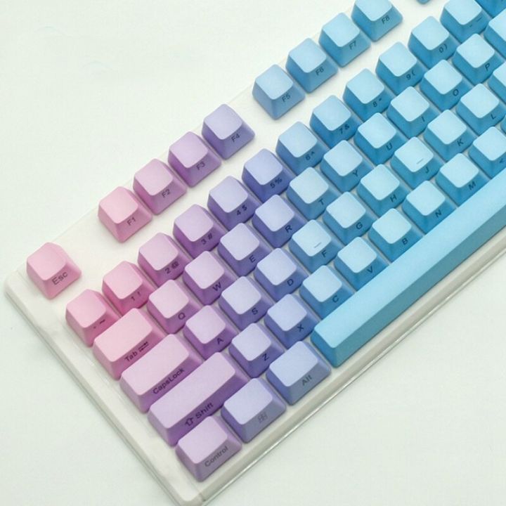 104 Keys Gradient Rainbow Side Engraving Keycaps For Cherry MX Switch ...