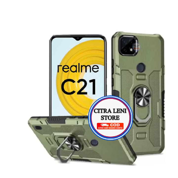 CASING HP REALME C21/C21Y CASE ROBOT HIT EYE RING CASING STANDING NEW ...