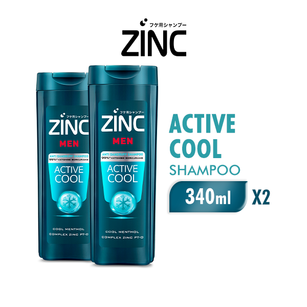 [Paket isi 2] ZINC Shampoo Active Cool Botol 340ML | Lazada Indonesia