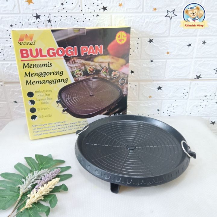 Nagako Bulgogi Pan Persegi / Bulat Alat Pemanggang Kompor Grill Pan ...