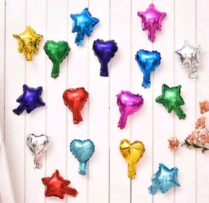 BALON FOIL LOVE DAN STAR UKURAN 5 INCH & 10 INCH / BALON HATI DAN ...