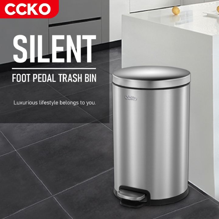 CCKO Stainless Steel Step Bin with Inner Bin Layer (3L/6L/10L/12L ...