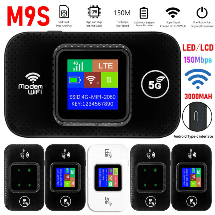 M9S 4G Lte WiFi Router Wireless 150Mbps Hotspot with SIM Card Slot Chip ...