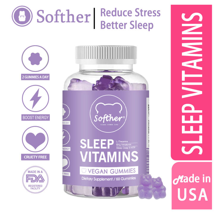 Softher Melatonin Gummies Sleep Vitamins Gummy Sleep Aid 60 Gummies 6mg ...
