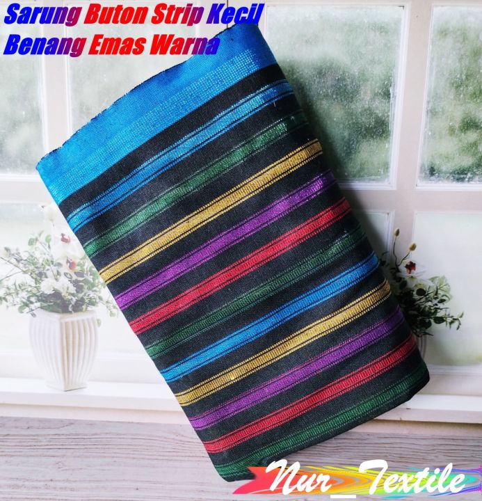 Sarung Adat Buton Strip Kecil Pakai Benang Emas Warna, Sarung Untuk ...