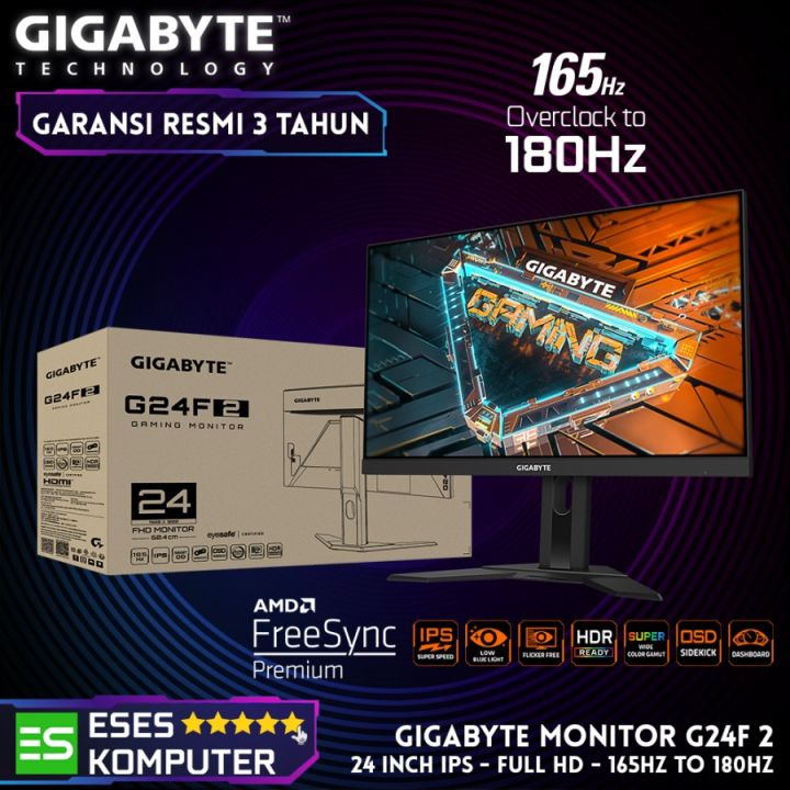 Monitor Gigabyte G24F2 G24F 2 Gaming 24 Inch SS IPS FHD 180Hz 1ms HDR ...