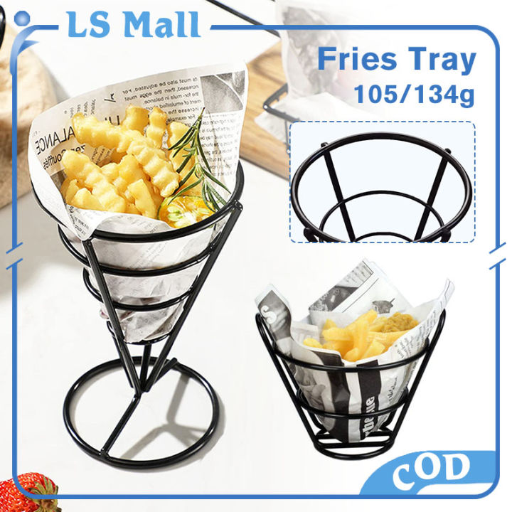 French Fries Basket Metal Wire French Fries Stand Fries Tray for ...