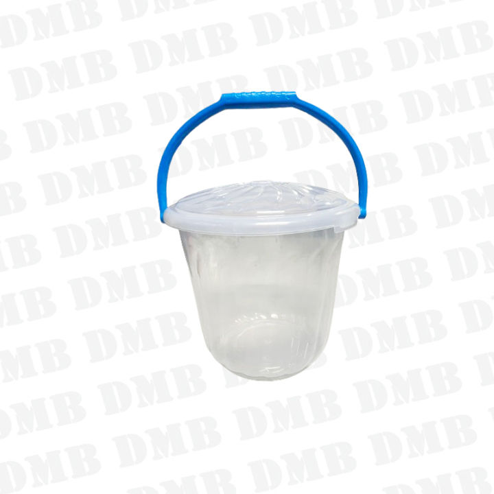 Transparent Pail with Cover and Assorted Color Handle (5 Gal) UW888TC ...