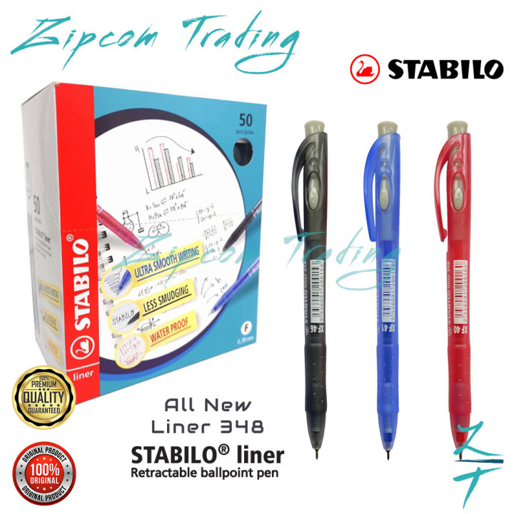 STABILO Liner 348 Ballpoint Pen / Retractable Semi Gel Pen | Lazada